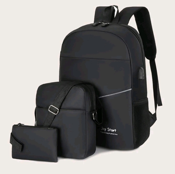 Bags | New Black 3 Piece Backpack Set | Poshmark
